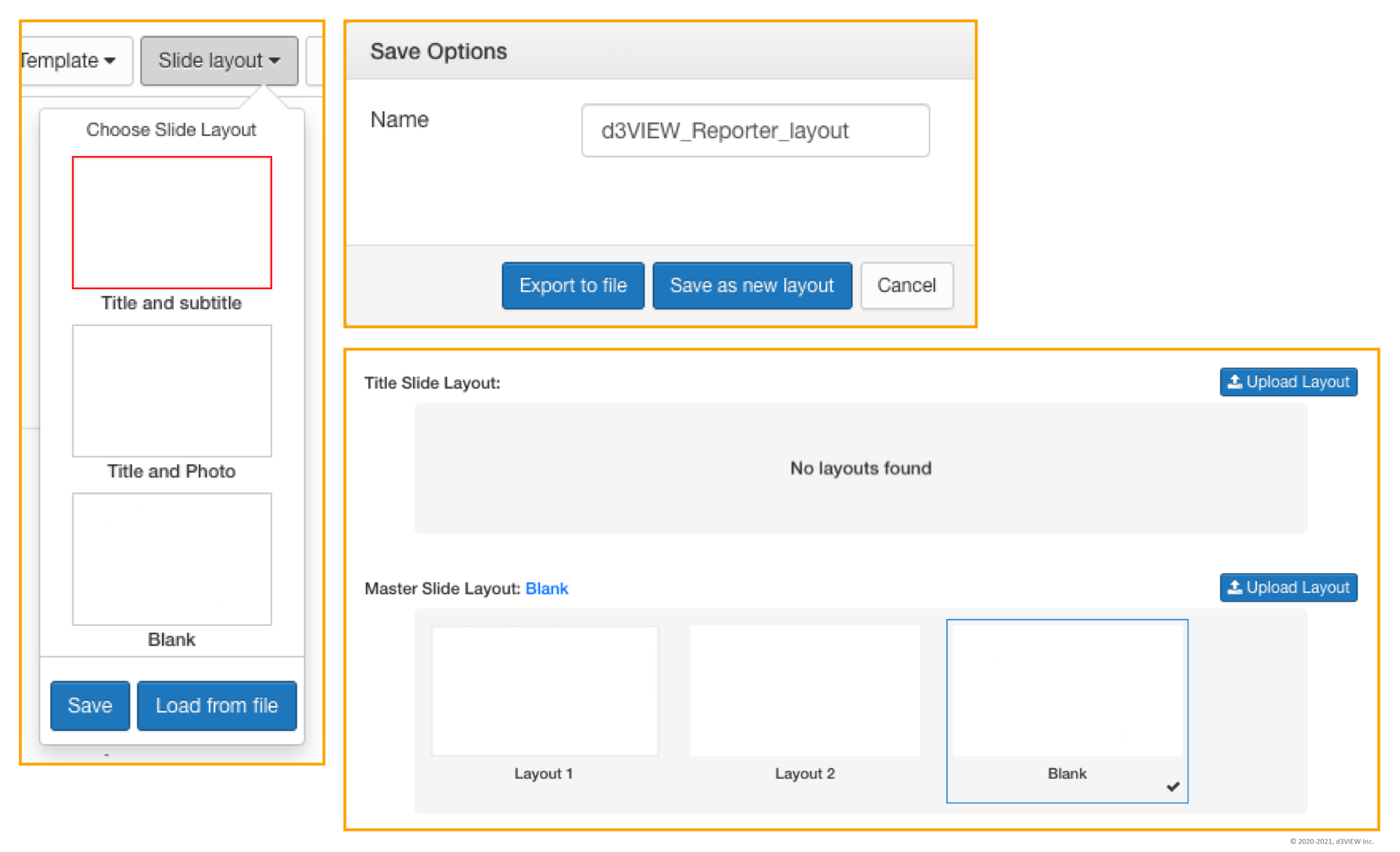 Enhanced PowerPoint Reporting with Slide Layout Customization – d3VIEW