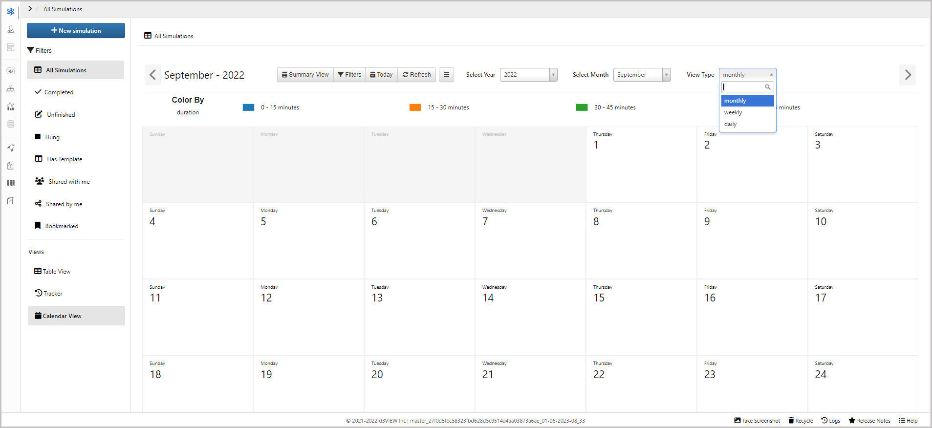 Introducing Calendar View for Simulations and Physical Tests – d3VIEW